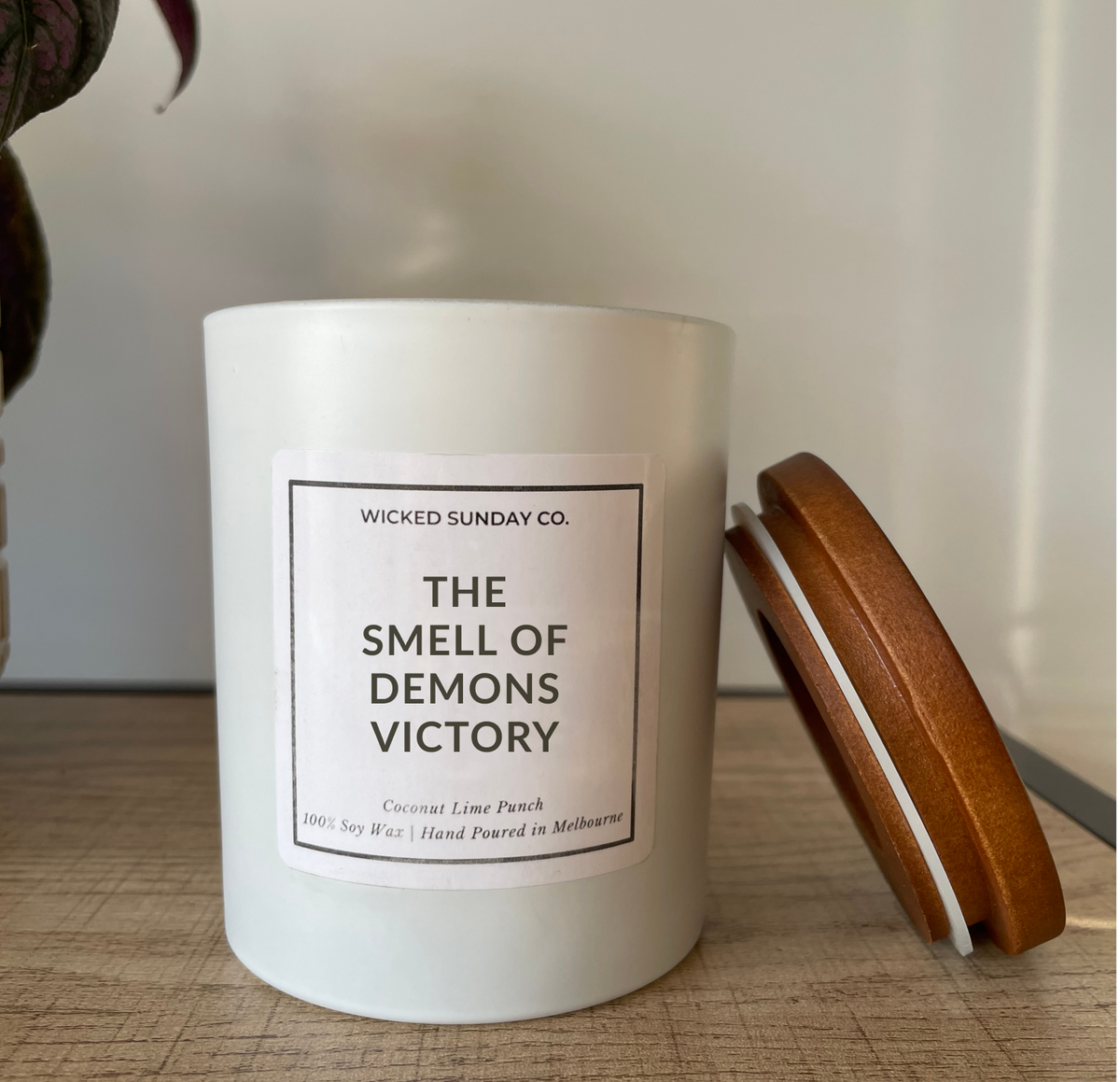 Quote Candle: The Smell of Demons Victory – WICKED SUNDAY CO.